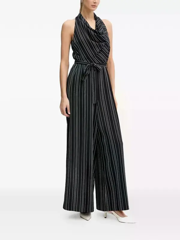 Dkny Striped Belted Jumpsuit