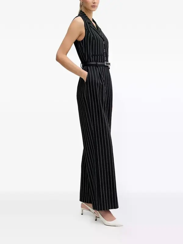 Dkny Striped Belted Jumpsuit