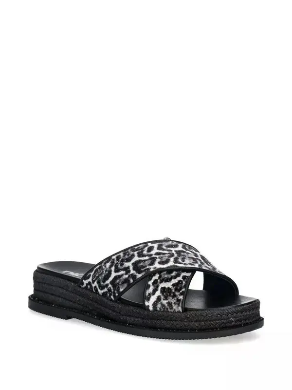 Dkny Leopard Print Crossover Slides