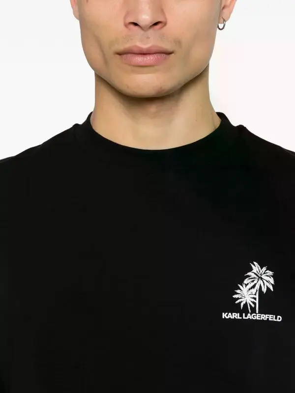 Karl Lagerfeld Palm-tree T-shirt - Black