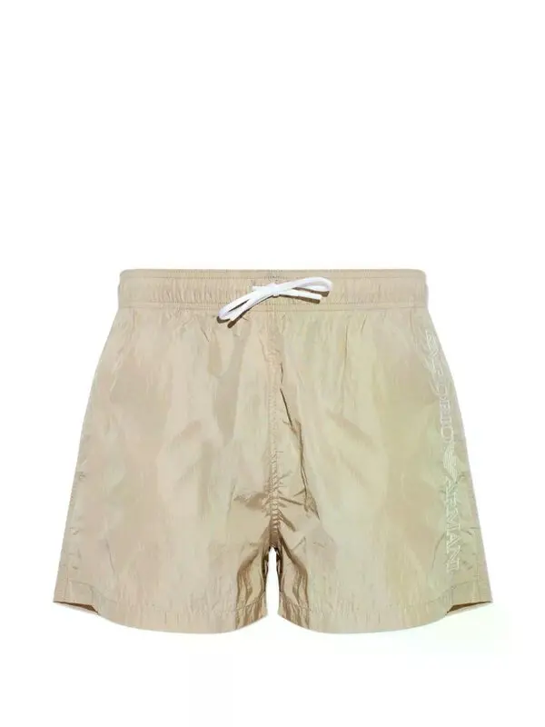 Emporio Armani Logo Swim Shorts - Neutrals