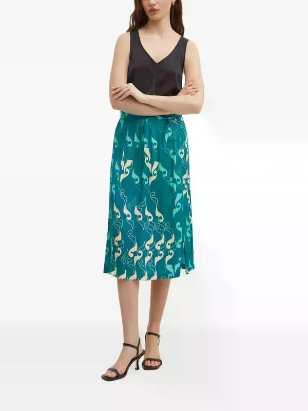 LA PETITE FRANÇAISE Printed Split Midi Skirt