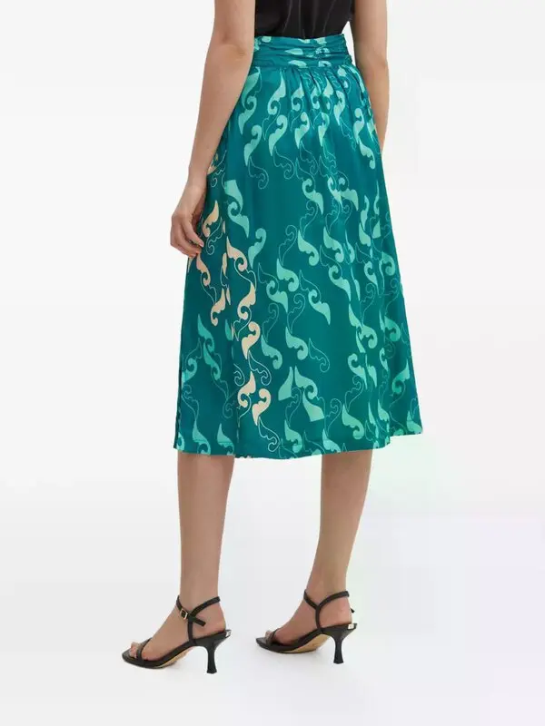 LA PETITE FRANÇAISE Printed Split Midi Skirt