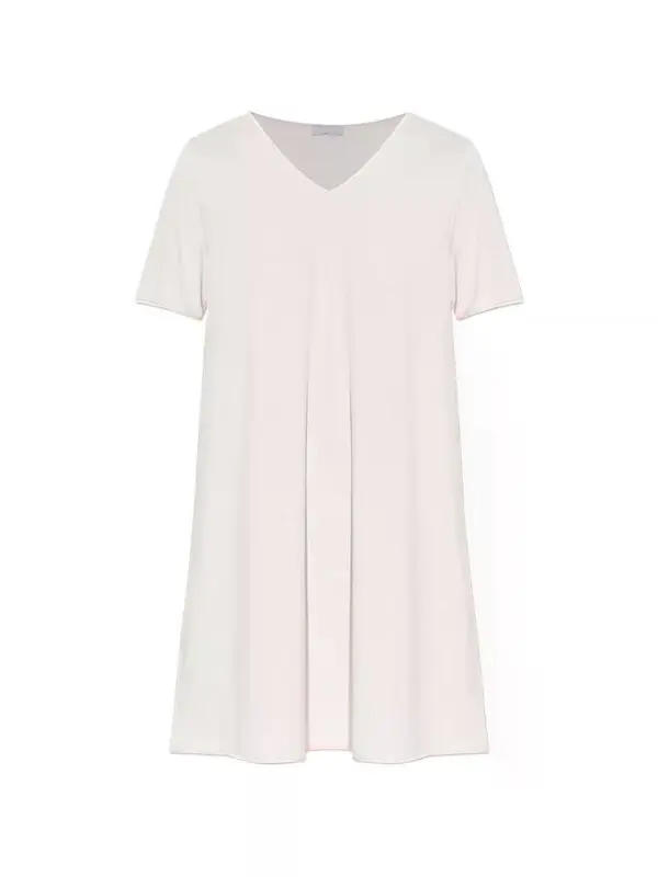 Hanro V-neck Short-sleeved Nightdress - Neutrals