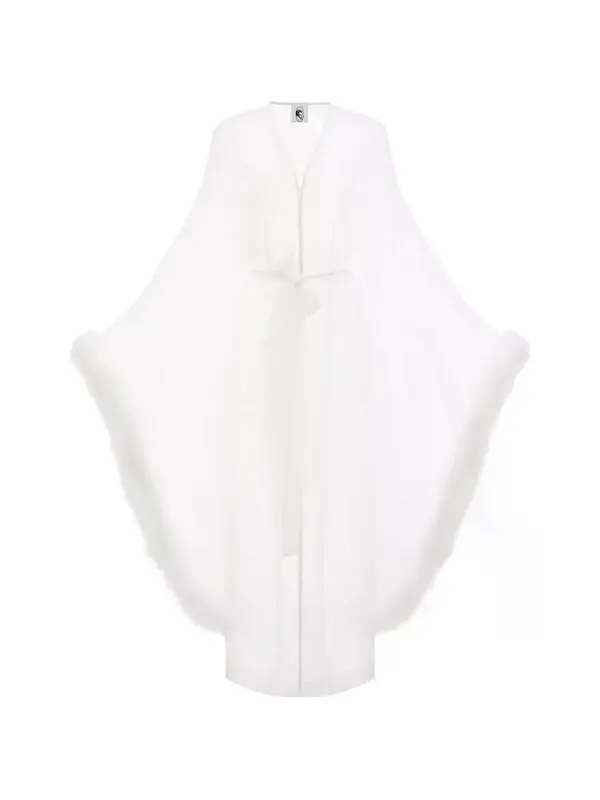 Sleeper Afrodita Feather-trim Robe - White