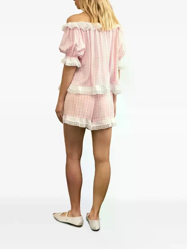 Sleeper Romantica Gingham Lounge Set - Pink