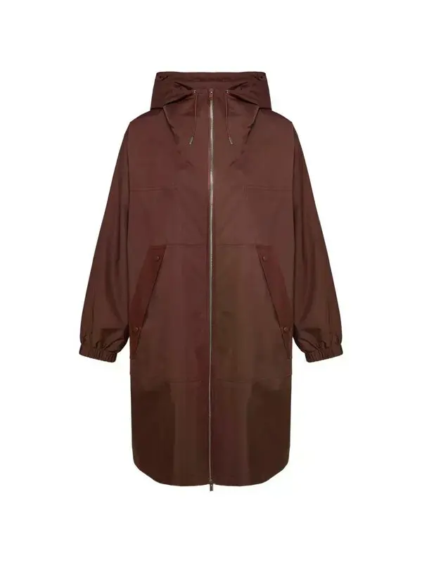 YVES SALOMON Hooded Coat - Brown