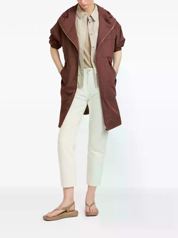 YVES SALOMON Hooded Coat - Brown