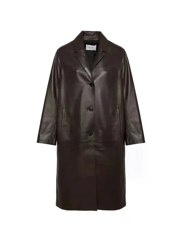 YVES SALOMON Straight Leather Coat