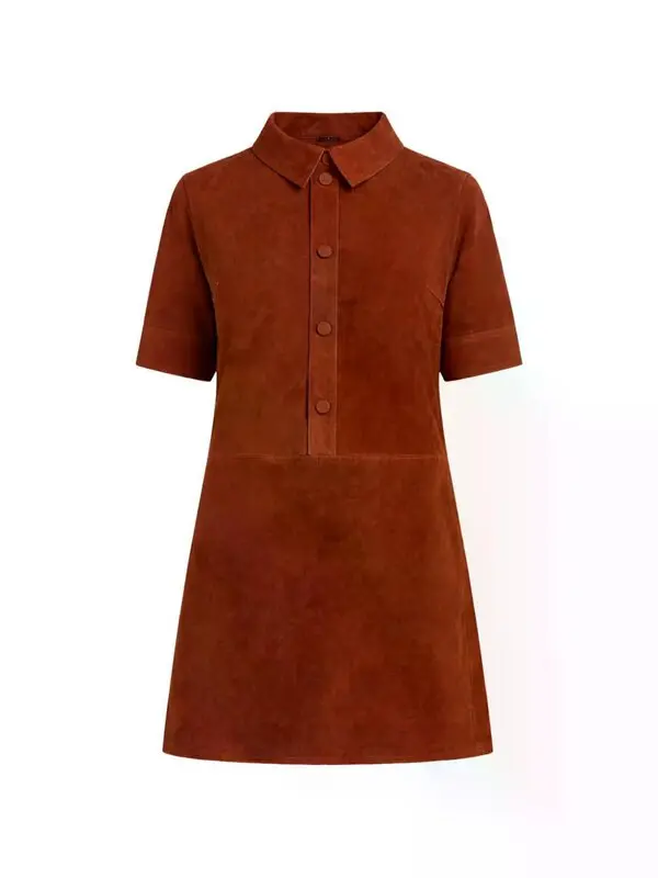 YVES SALOMON Buttoned Lambskin Mini Dress