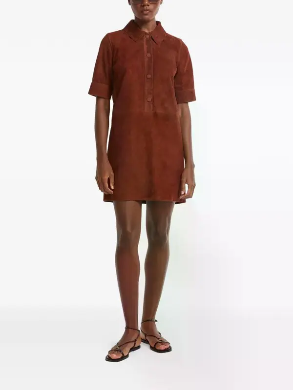 YVES SALOMON Buttoned Lambskin Mini Dress