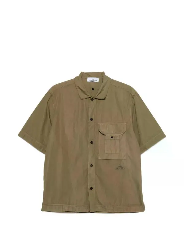 Stone Island Logo-embroidered Shirt - Green