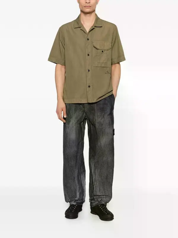 Stone Island Logo-embroidered Shirt - Green