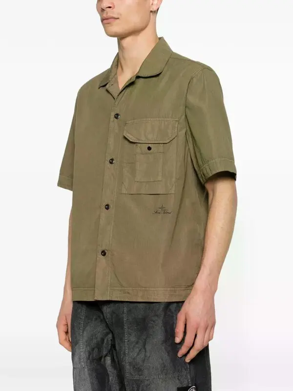 Stone Island Logo-embroidered Shirt - Green