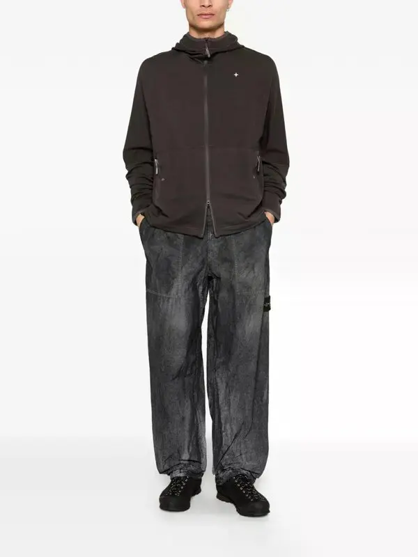 Stone Island Zip Hooded Sweatshirt - Grey