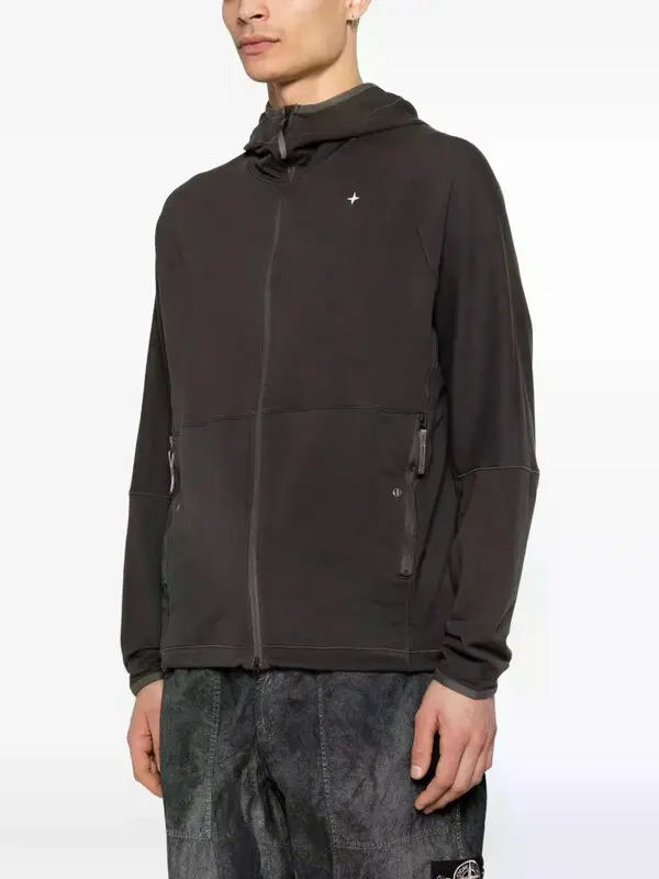 Stone Island Zip Hooded Sweatshirt - Grey