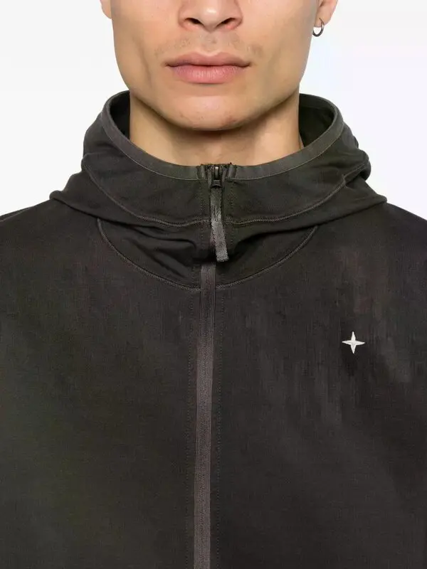 Stone Island Zip Hooded Sweatshirt - Grey