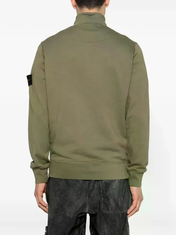 Stone Island Long-sleeve Half Zip Sweatshirt - Green