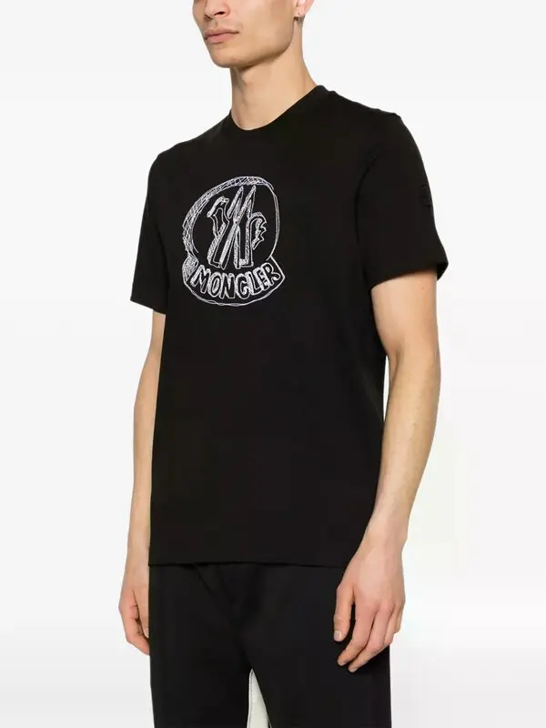 Moncler Cartoon Logo T-shirt - Black