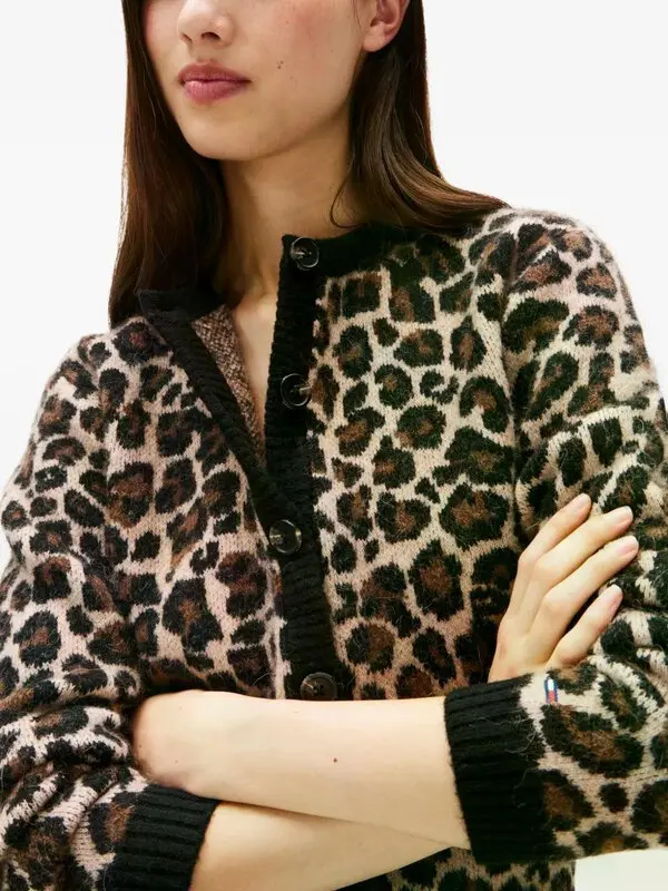 Tommy Hilfiger Leopard-print Buttoned Cardigan