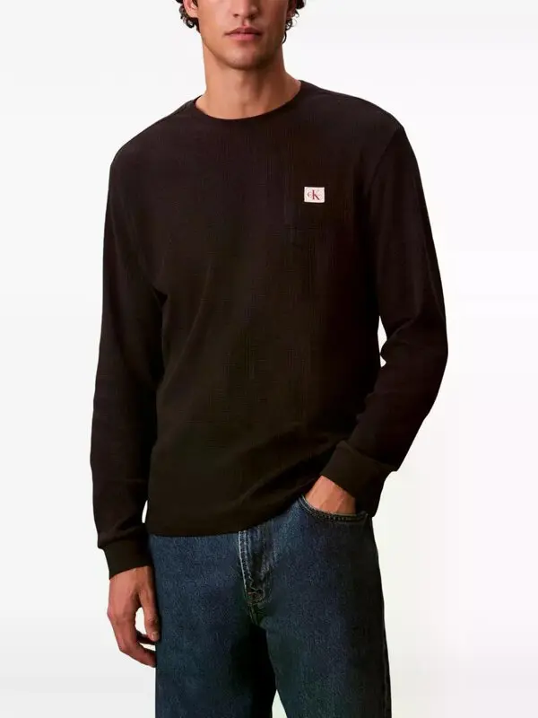 Calvin Klein Waffle Logo T-shirt - Brown