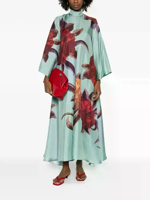 La DoubleJ Floral-print Maxi Dress - Blue