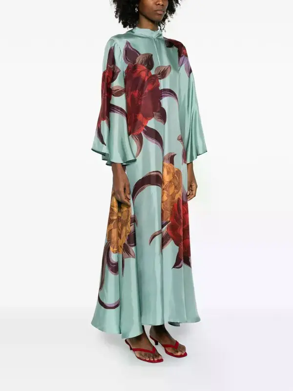 La DoubleJ Floral-print Maxi Dress - Blue
