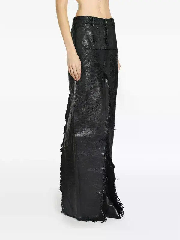 Rick Owens Denim Sliced Maxi Skirt