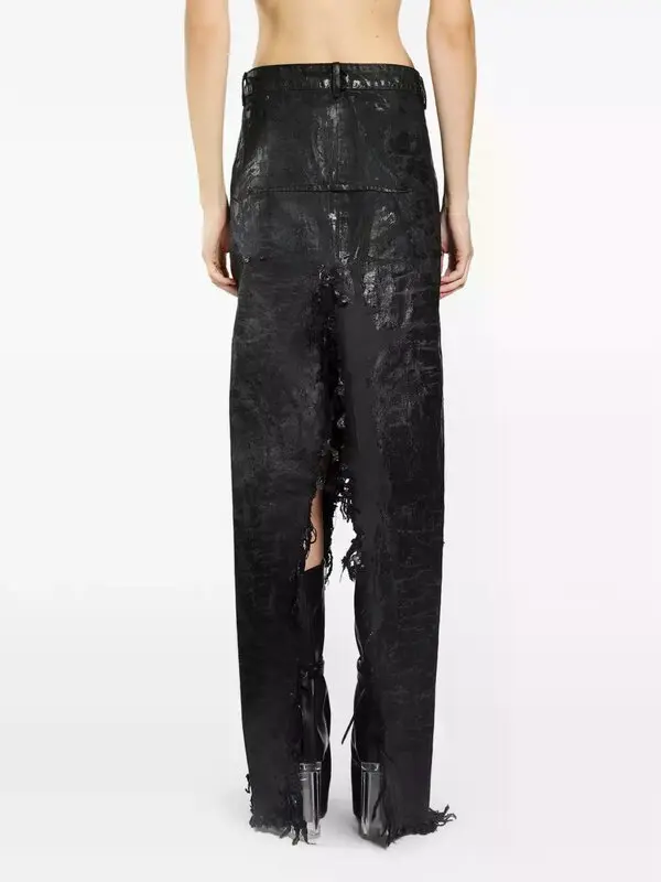 Rick Owens Denim Sliced Maxi Skirt