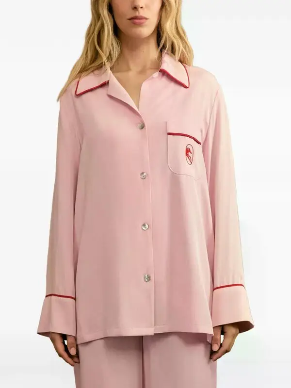 Sleeper Contrast-trim Pajama-style Shirt