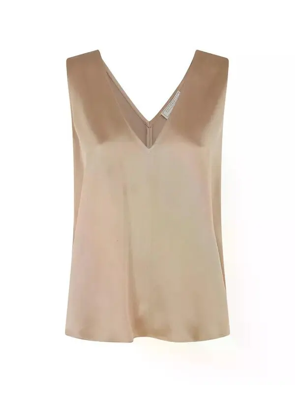 Antonelli Firenze V-neck Sleeveless Blouse - Neutrals