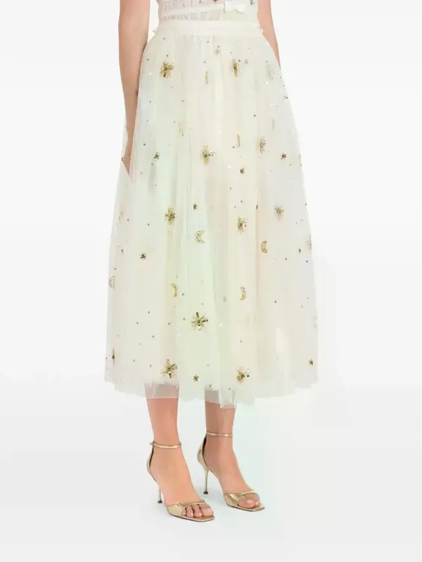 LoveShackFancy Embellished Midi Skirt