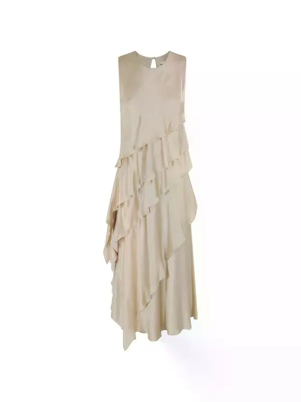 Antonelli Firenze Ruffled Asymmetric Dress - Neutrals