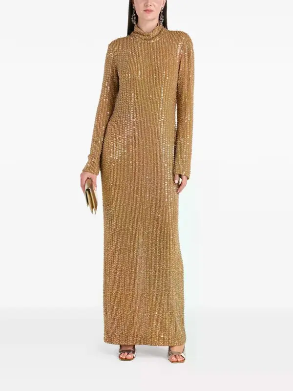 ILTA Sequin Roll-neck Maxi Dress
