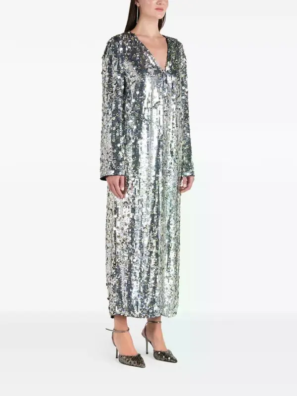 ILTA Blaise Sequin V-neck Maxi Dress