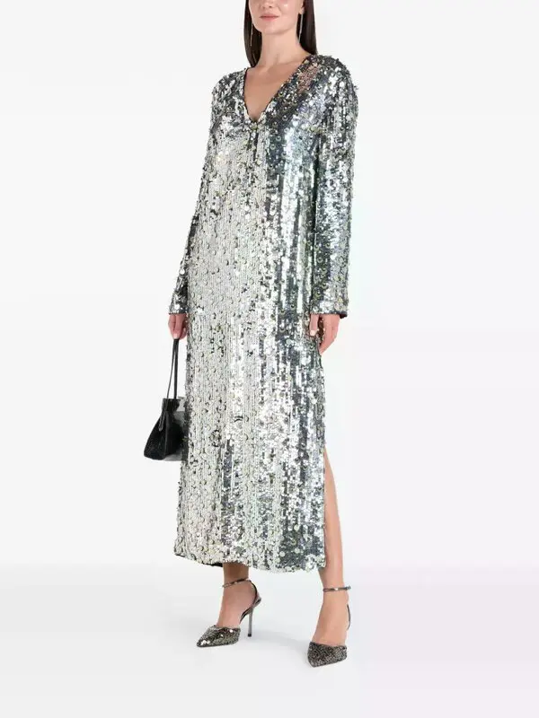 ILTA Blaise Sequin V-neck Maxi Dress