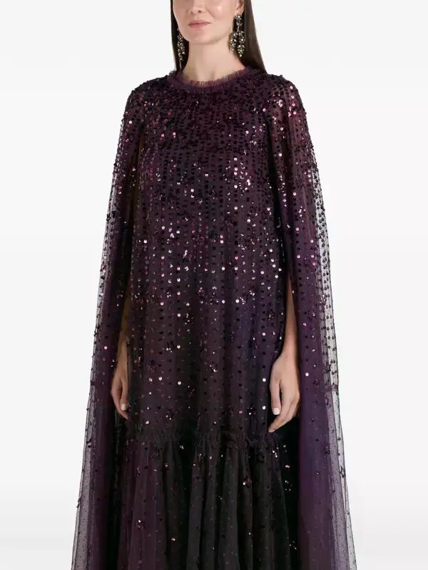 NEEDLE & THREAD Sequin Cape Maxi Dress