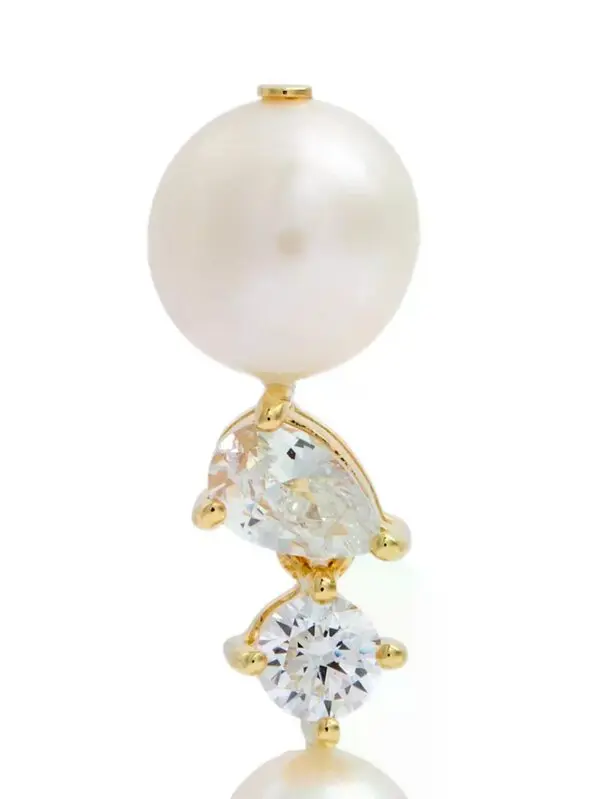 Completedworks Pearl And Cubic Zirconia Embellished Drop Earrings