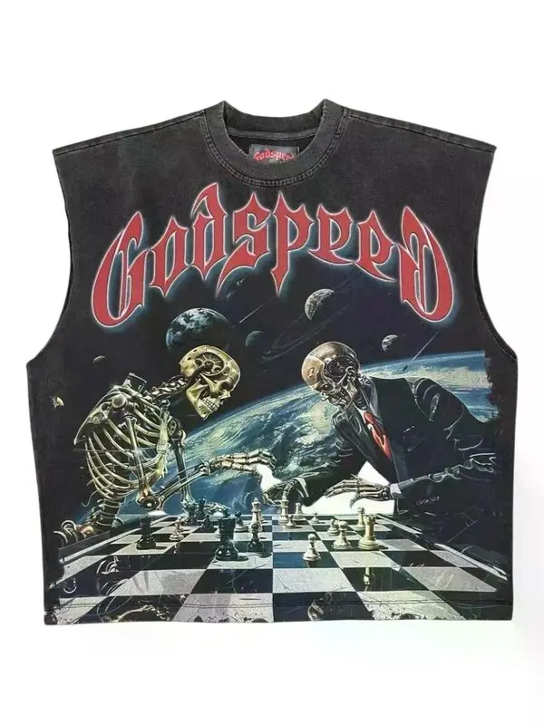 GODSPEED Checkmate Sleeveless T-shirt - Black