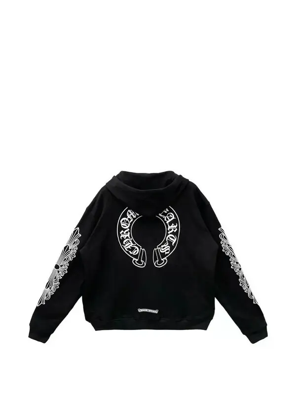 Chrome Hearts Floral Horseshoe Zip-up Thermal Jacket - Black