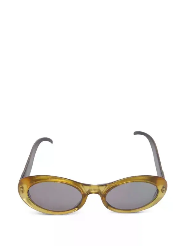 Gucci Interlocking Gg Oval-frame Sunglasses - Yellow