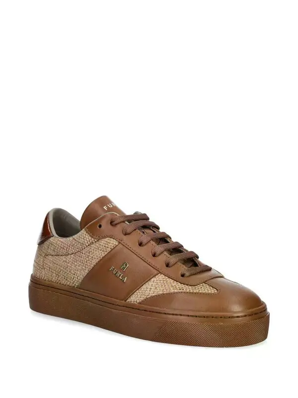 Furla Woven Panel Lace-up Sneakers - Brown