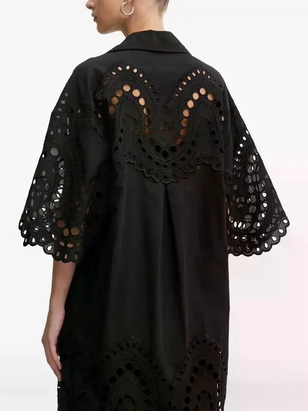 Charo Ruiz Ibiza Tao Eyelet Blouse - Black