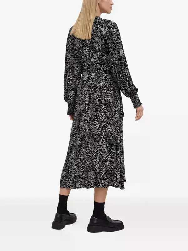 GESTUZ Pattern V-neck Midi Dress