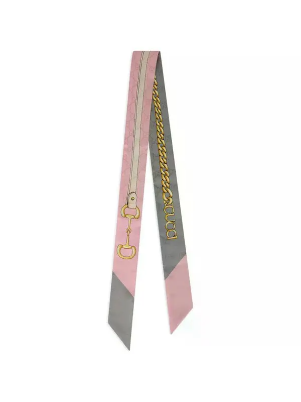 Gucci Signature Horsebit Detail Scarf - Pink