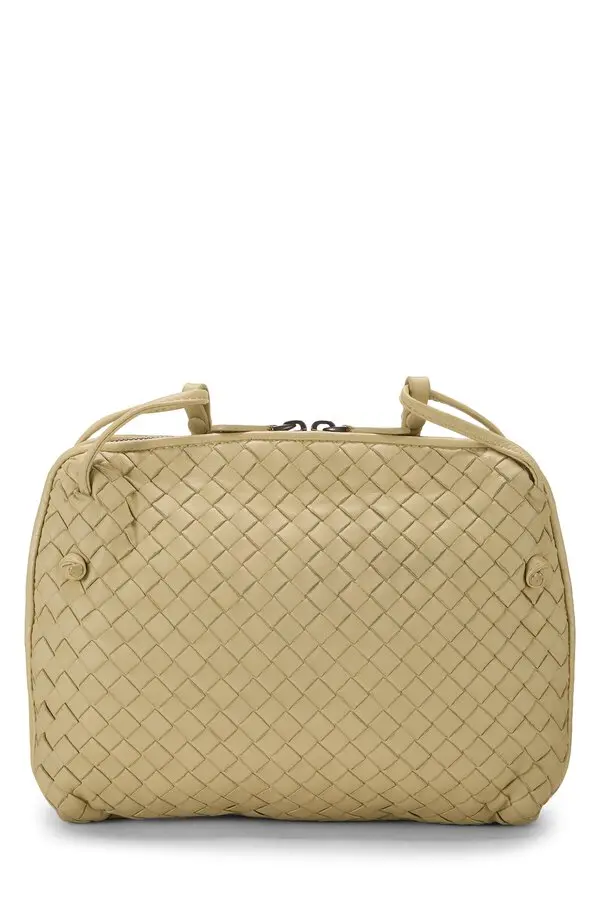 Bottega Veneta Cream Intrecciato Leather Nodini Crossbody - White