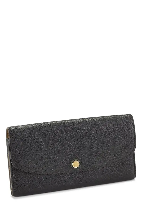 LOUIS VUITTON Noir Monogram Empreinte Emilie Wallet