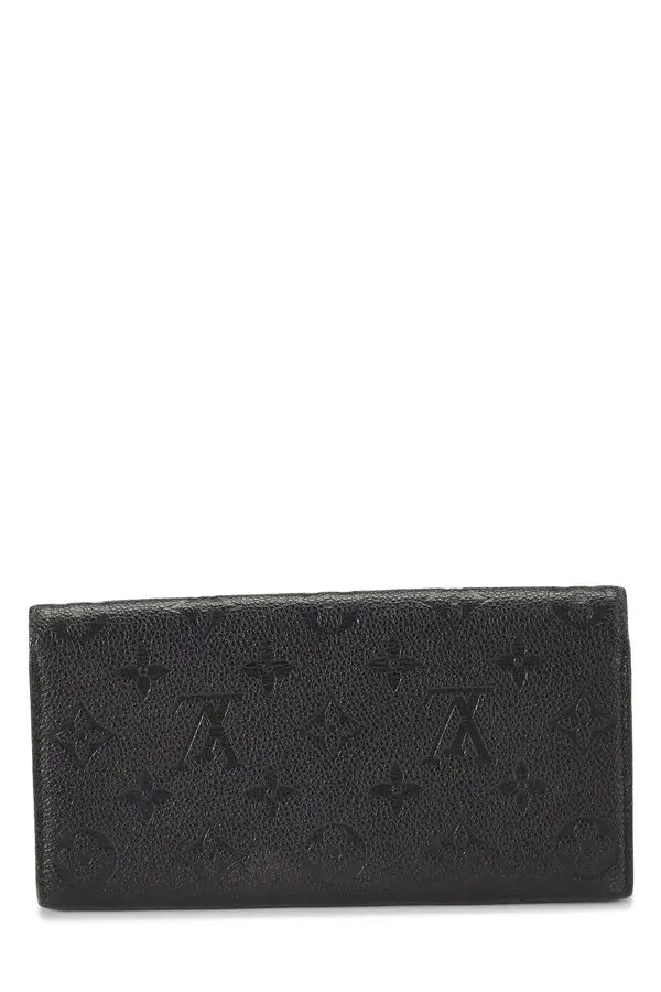 LOUIS VUITTON Noir Monogram Empreinte Emilie Wallet
