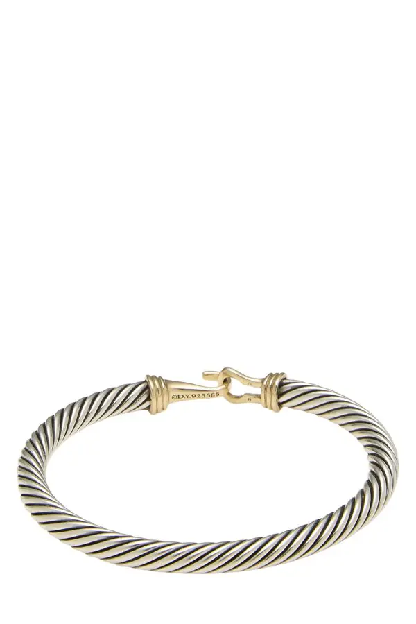 David Yurman Silver Two-tone Buckle Classic Cable Bracelet