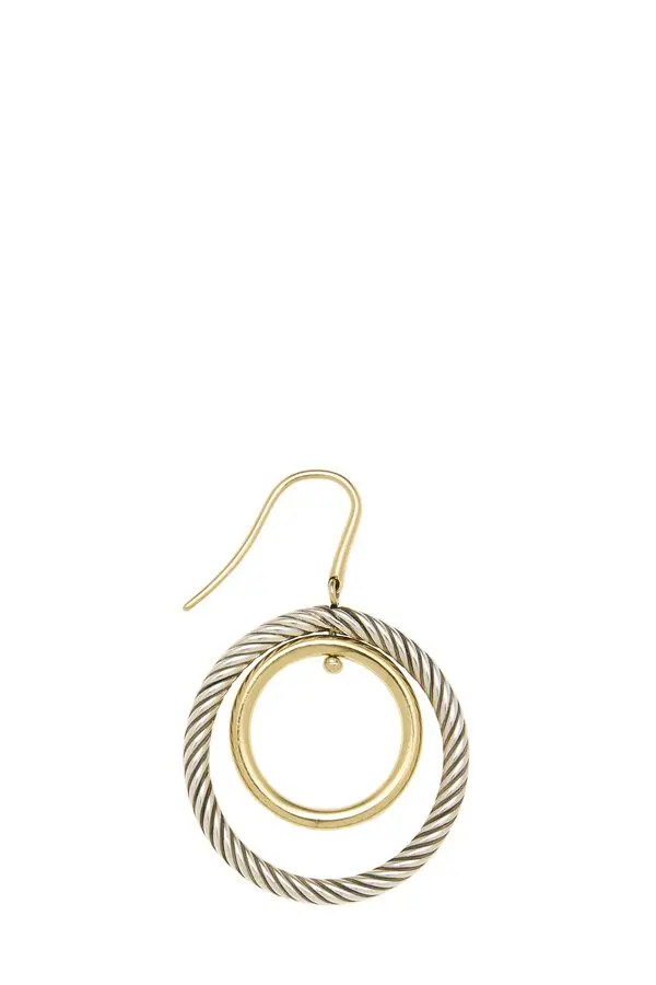 David Yurman Sterling Silver Two-tone Cable Mobile Drop Earrings